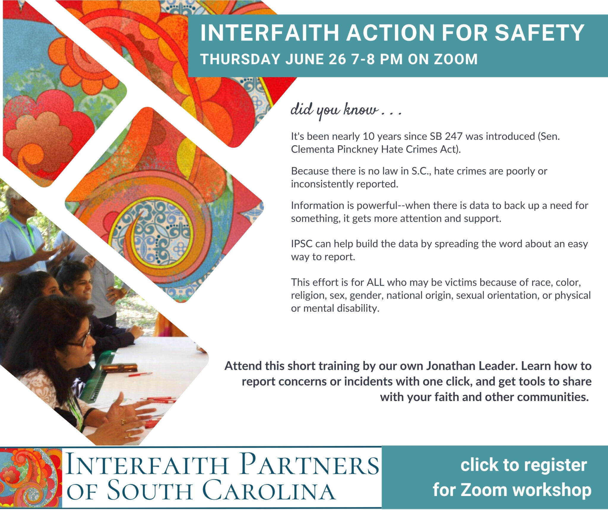 Interfaith Partners of South Carolina – diversity in belief – unity in ...